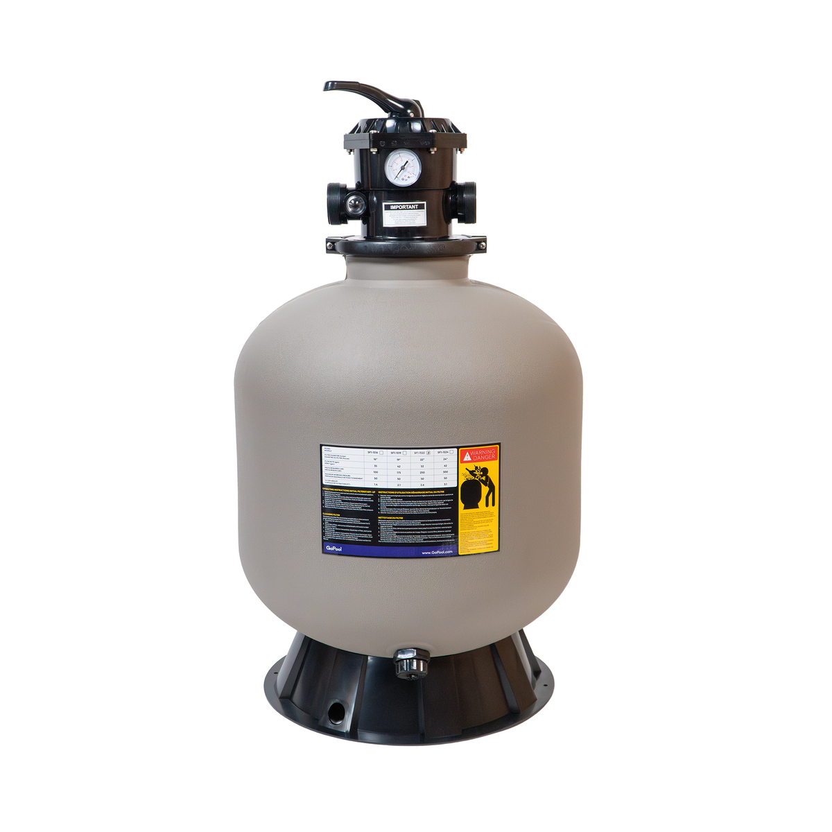 GoPool SF1 24'' Diameter 1.5'' Multiport valve - Sand Filter – GoPiscine